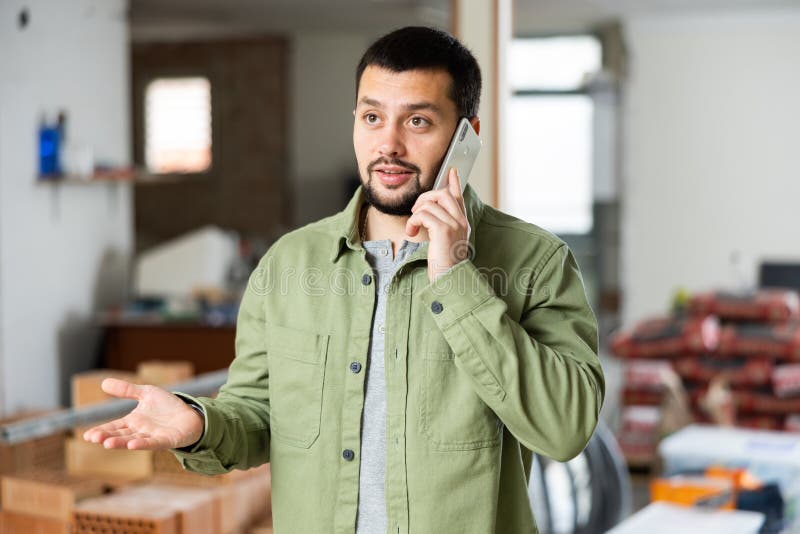 Civil Engineer is Talking on the Phone Stock Image - Image of french ...
