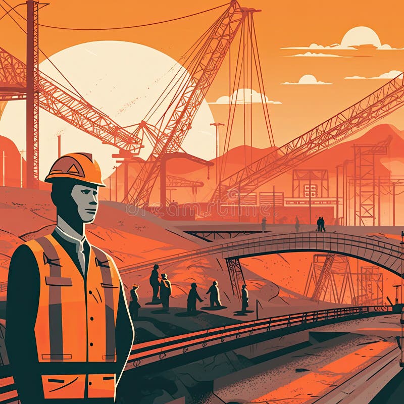 Civil Engineer Working on a Large-scale Infrastructure Project, Such As ...