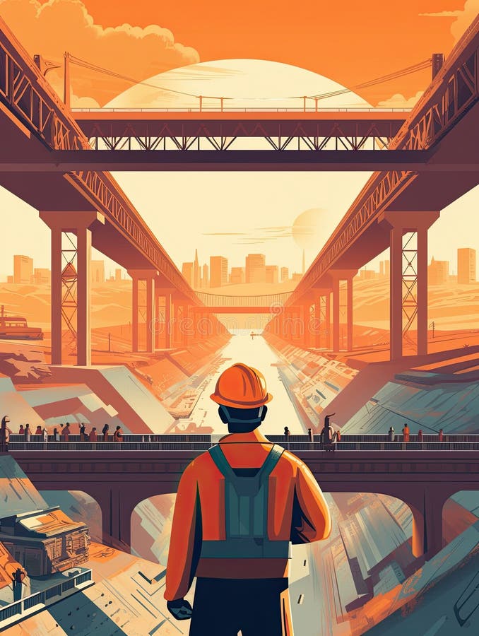 Civil Engineer Working on a Large-scale Infrastructure Project, Such As ...