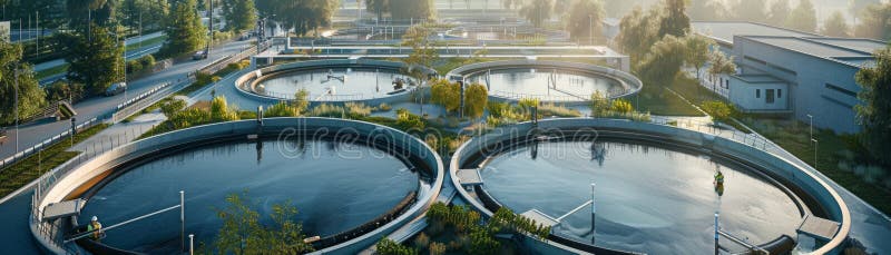 Civil Engineering Construction, Aerial View of Efficient Urban Water ...