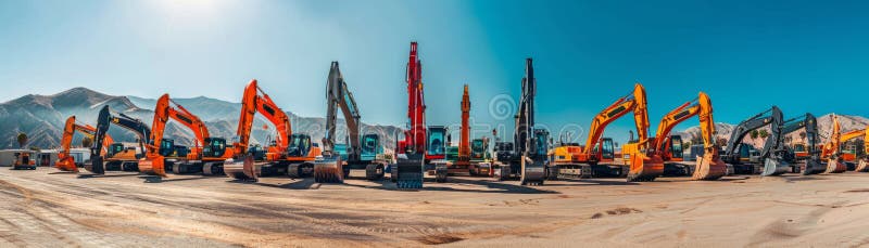 Civil Engineering Construction, Array of Heavy Construction Equipment ...