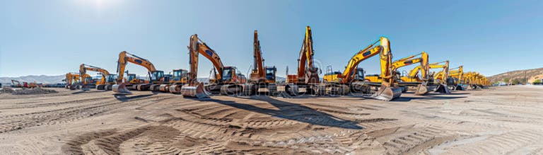 Civil Engineering Construction, Array of Heavy Construction Equipment ...