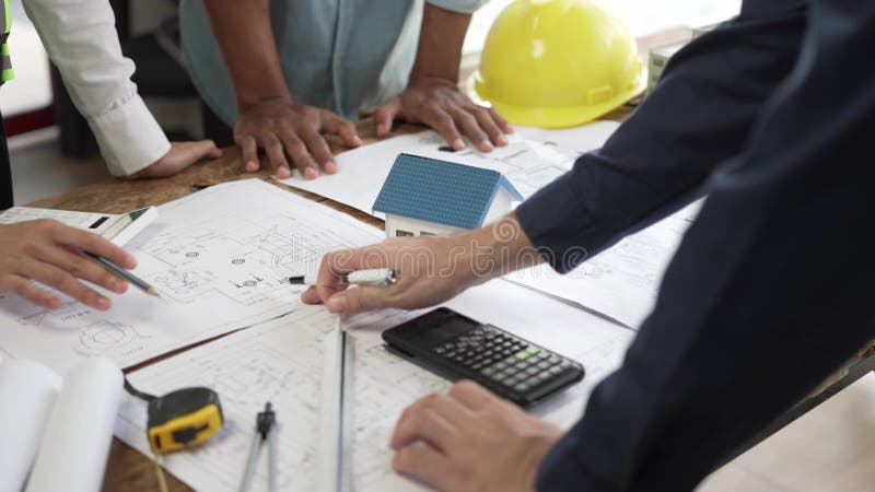 Civil Engineering Team Meeting Along with the Architect and the Foreman ...