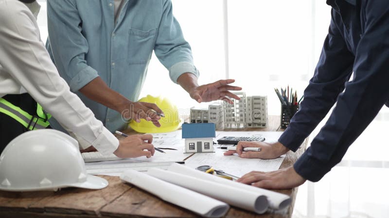 Civil Engineering Team Meeting Along with the Architect and the Foreman ...