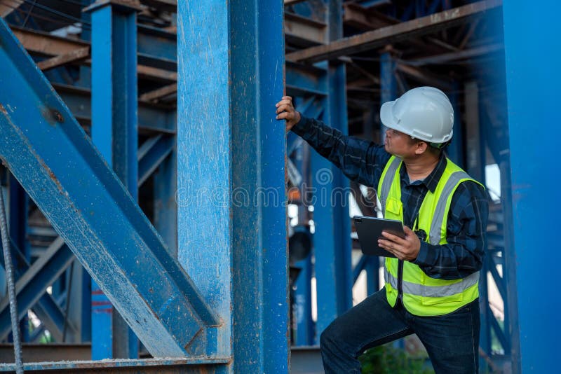 A Civil Engineering Working at Structure Construction of Road ...