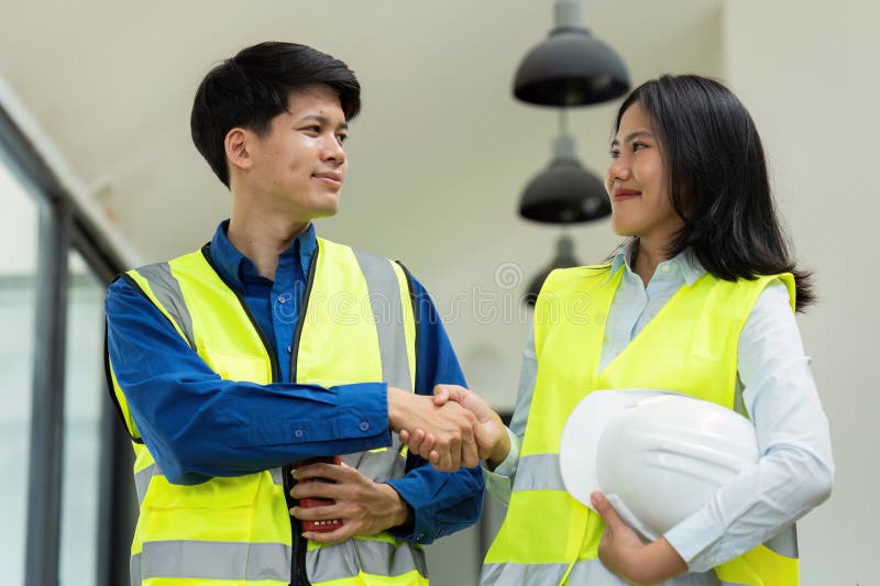 Civil Engineers and Architects Team Working Together at the Office ...