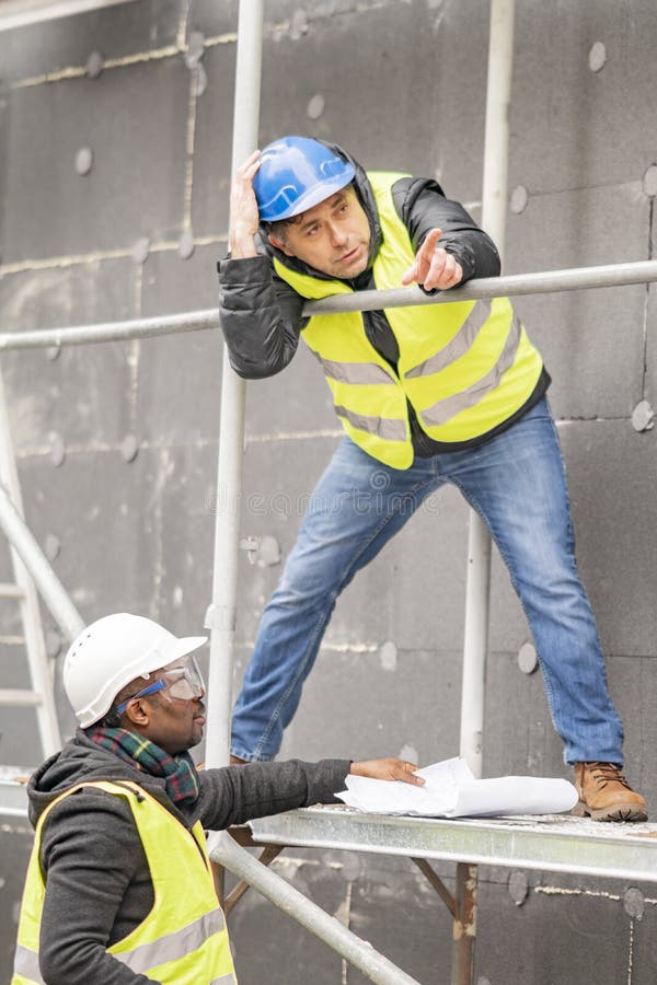 Civil Engineers Working on Construction Site Stock Photo - Image of ...