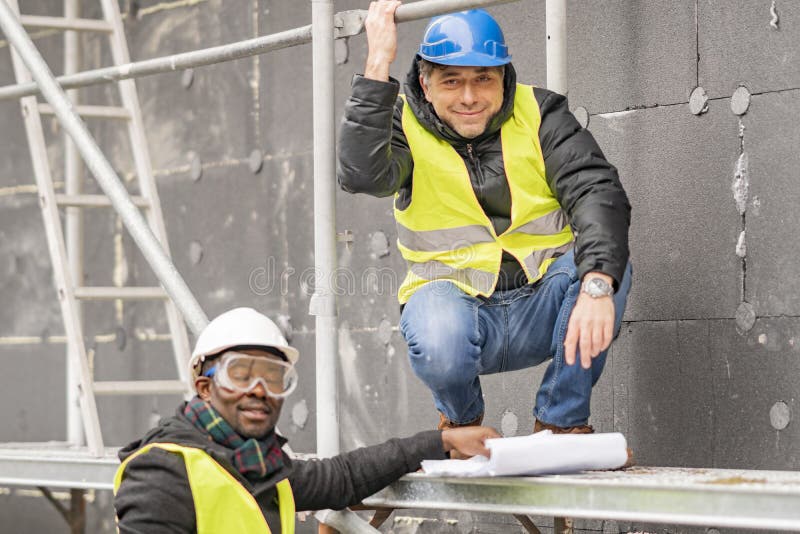 Civil Engineers Working on Construction Site Stock Photo - Image of ...