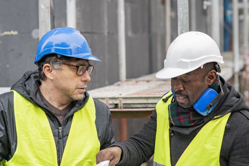 Civil Engineers Working on Construction Site Stock Image - Image of ...