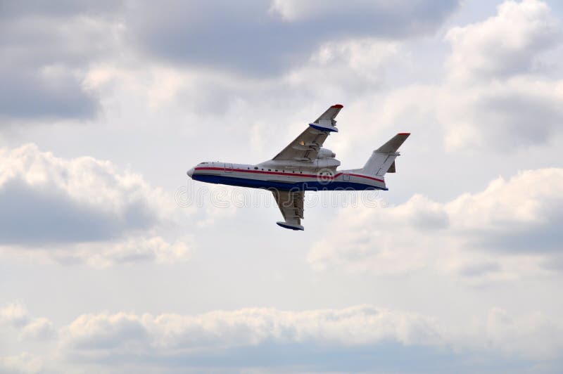 The civil plane in the sky stock photo. Image of cloud - 196384090