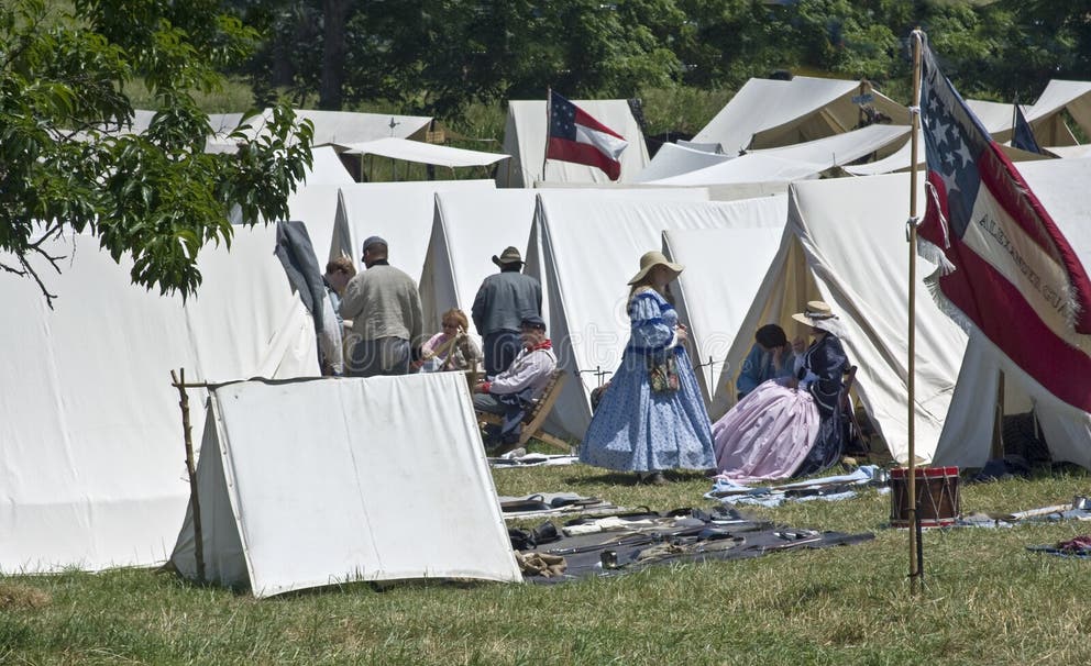 Civil War encampment editorial image. Image of flag, travel - 10158540