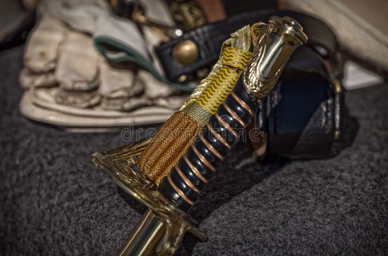 Civil War Officer s Kit stock image. Image of ranch, hilt - 62907073