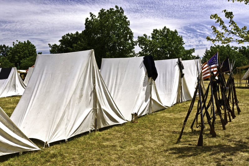 Civil War Tents stock photo. Image of powder, history - 75826442