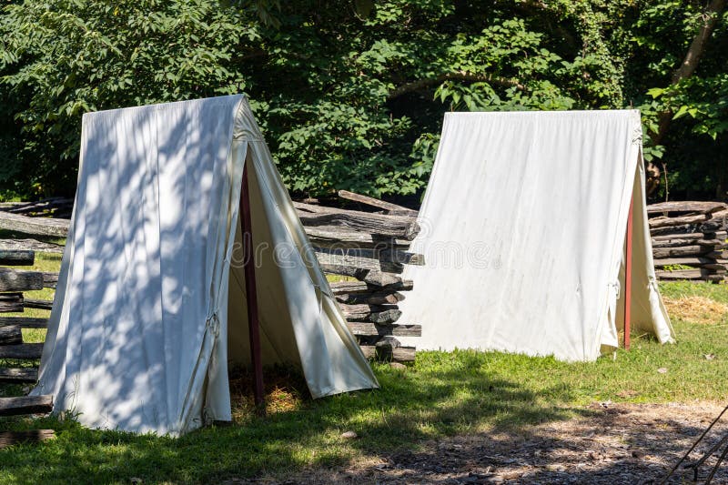 Civil War Tents at Colonial Williamsburg Stock Photo - Image of union ...