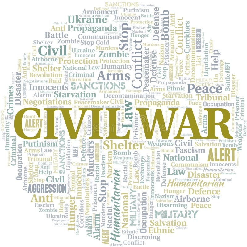 Civil War Word Cloud. Vector Made with the Text only. Stock Vector ...