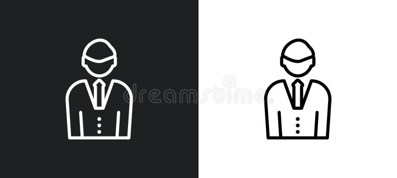 Civilian Outline Icon in White and Black Colors. Civilian Flat Vector ...