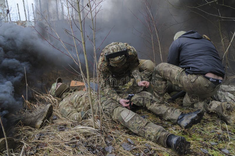 Civilians Take Part in a Military Training Session by the Right Sector ...