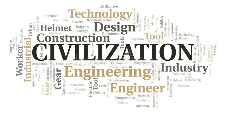 Civilization Typography Word Cloud Create with the Text only Stock ...