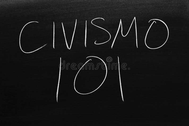 Civismo 101 on a Blackboard. Translation: Civics 101 Stock Image ...