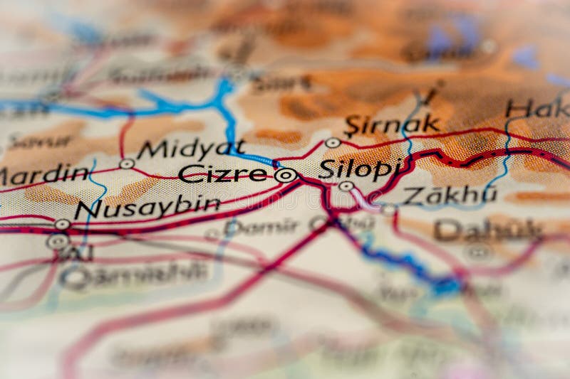Cizre, Turkey Highlighted on a World Map Stock Image - Image of ...