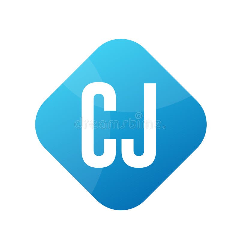CJ Letter Logo Design with Simple Style Stock Illustration ...