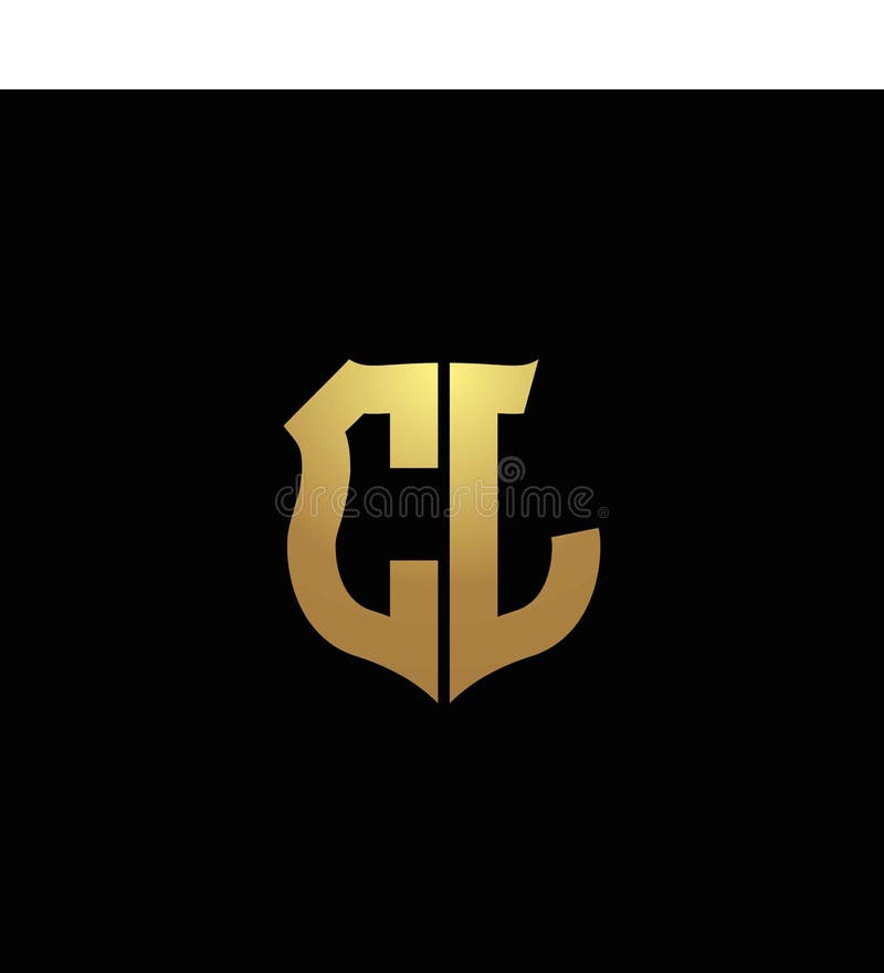 CJ Logo Monogram with Gold Colors and Shield Shape Design Template ...