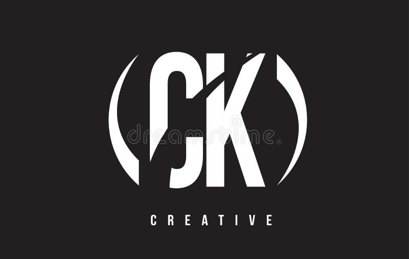 CK C K White Letter Logo Design with Black Background. Stock Vector ...