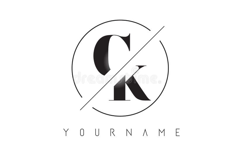 CK Letter Logo with Cutted and Intersected Design Stock Vector ...