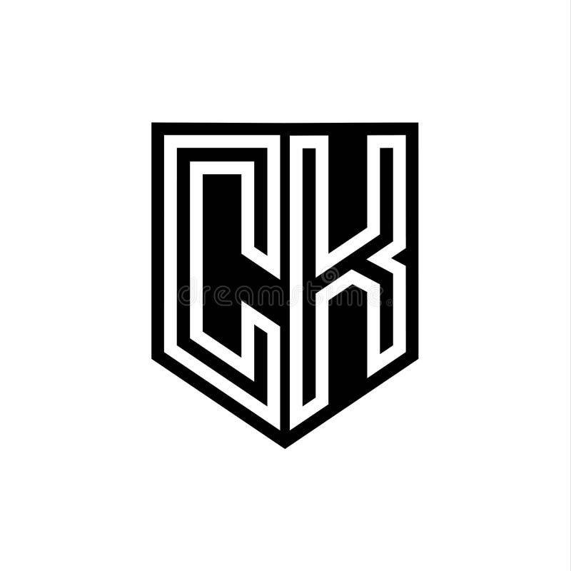 CK Logo Monogram Shield Geometric White Line Inside Black Shield Color ...