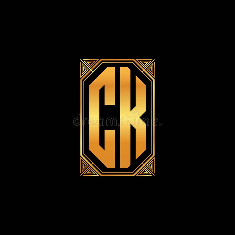 CK Logo Letter Geometric Golden Style Stock Vector - Illustration of ...