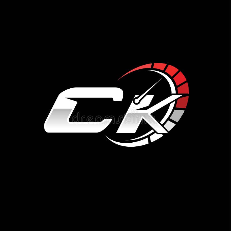 CK Logo Letter Speed Meter Racing Style Stock Vector - Illustration of ...