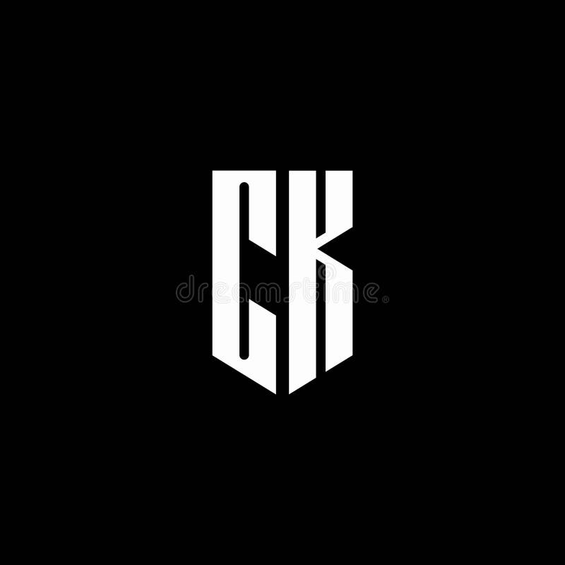 CK Logo Monogram with Emblem Style Isolated on Black Background Stock ...
