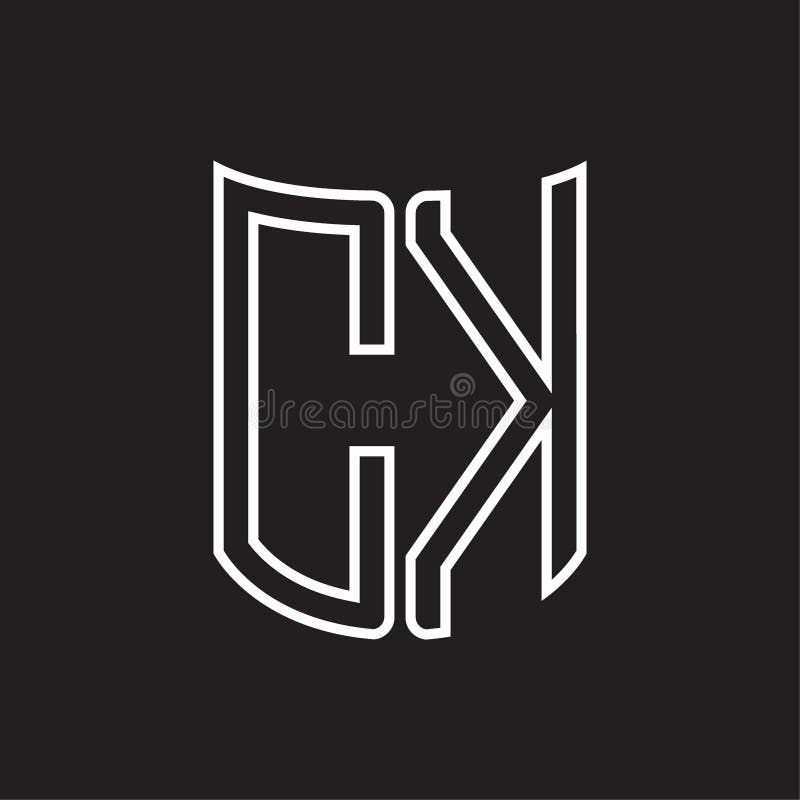 CK Logo Monogram with Ribbon Style Outline Design Template Stock Vector ...