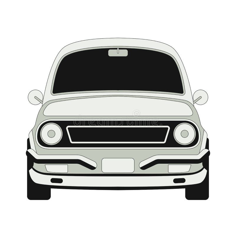 Ckassic Vintage Car Front View, Vector Illustration Stock Vector ...