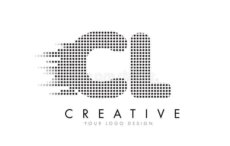 CL C L Letter Logo with Black Dots and Trails. Stock Vector ...