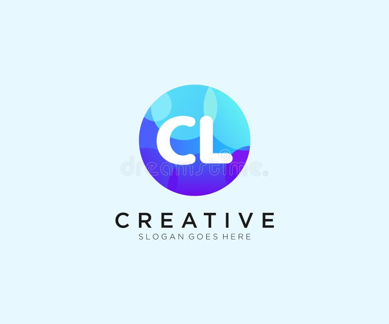 CL Initial Logo with Colorful Circle Template Vector Stock Vector ...