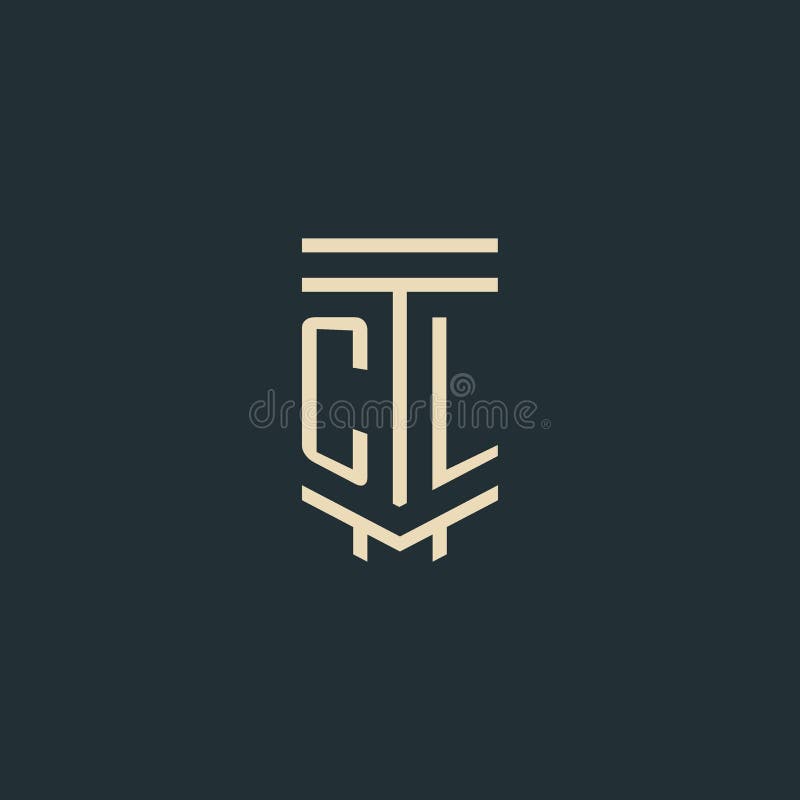 CL Initial Monogram with Simple Line Art Pillar Logo Designs Stock ...