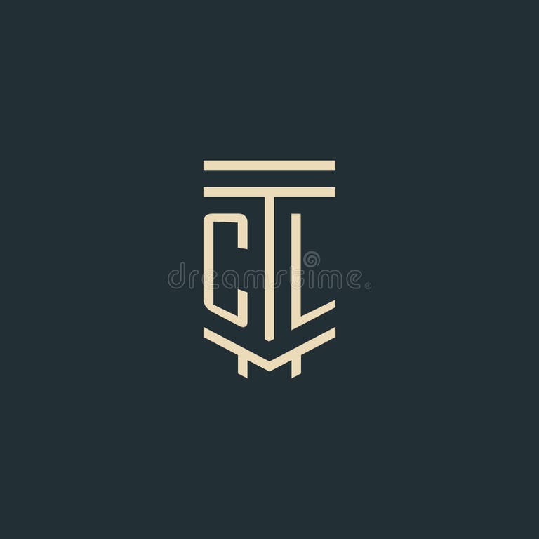 CL Initial Monogram with Simple Line Art Pillar Logo Designs Stock ...