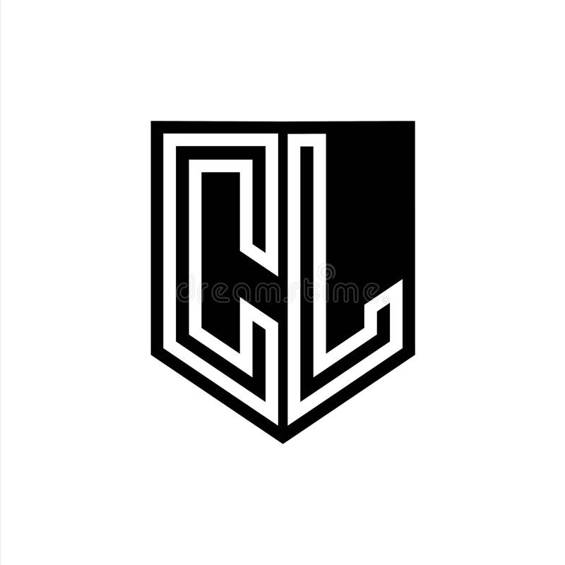 CL Logo Monogram Shield Geometric White Line Inside Black Shield Color ...