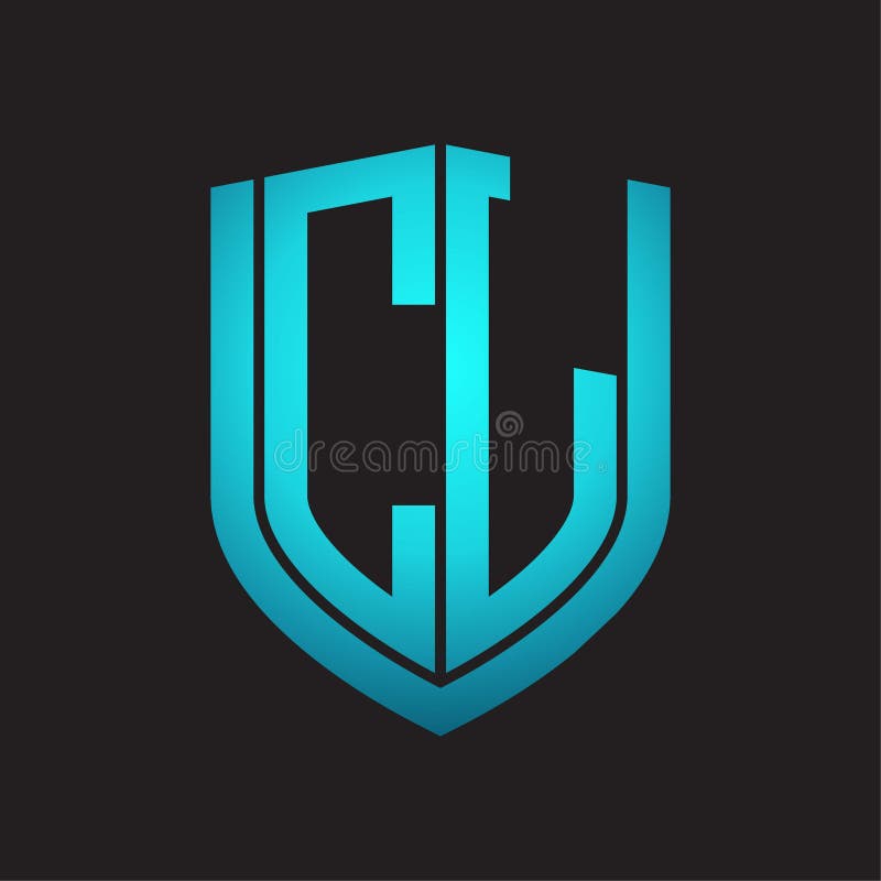CL Logo Monogram with Emblem Shield Design Isolated with Blue Colors on ...