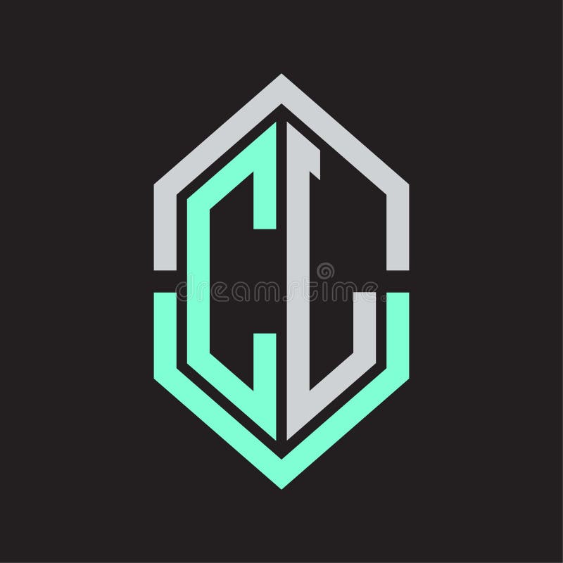 CL Logo Monogram with Hexagon Shape and Outline Slice Style Stock ...