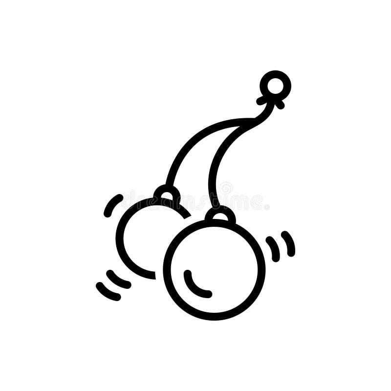 Black Line Icon for Clack, Clackers Ball and Swing Stock Illustration ...
