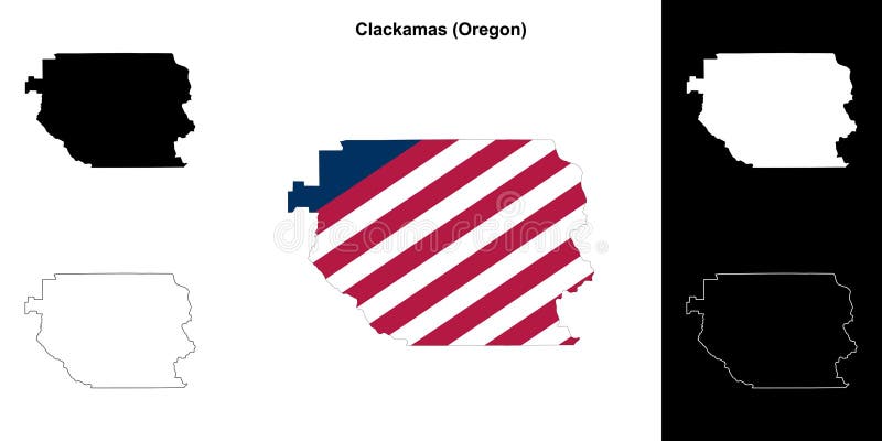 Clackamas outline map stock illustration. Illustration of outline ...