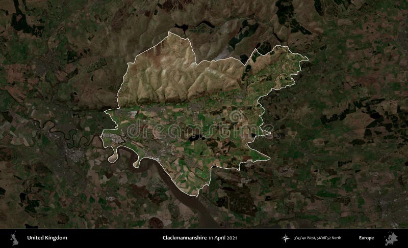 Clackmannanshire Highlighted, United Kingdom. Sentinel. April 2021 ...