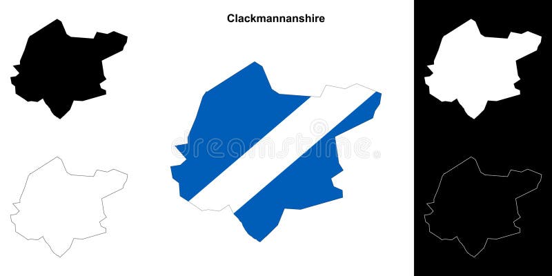 Clackmannanshire Outline Map Stock Vector - Illustration of clackmannan ...