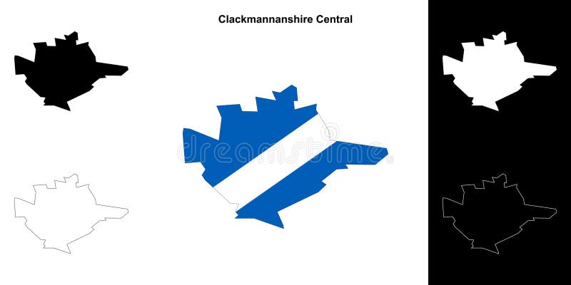 Clackmannanshire Central Outline Map Stock Vector - Illustration of ...
