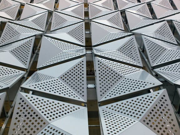 Cladding on Geometric Modern Steel Building Stock Image - Image of ...