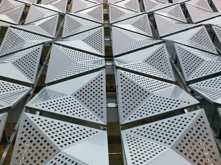 Cladding on Geometric Modern Steel Building Stock Image - Image of ...