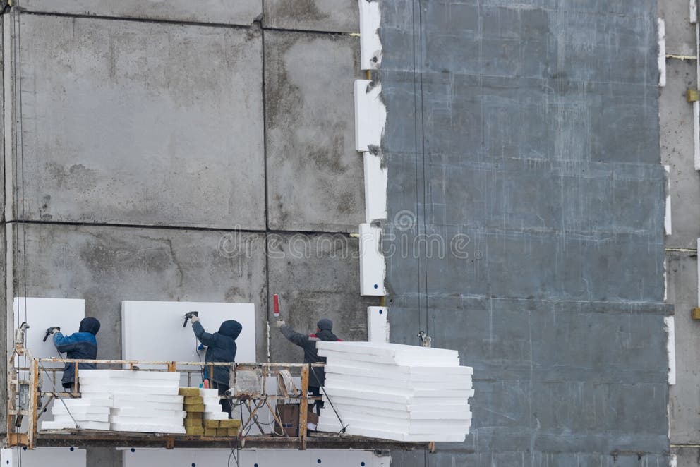 Cladding and Insulation of the Facade of the Building in Russia. High ...