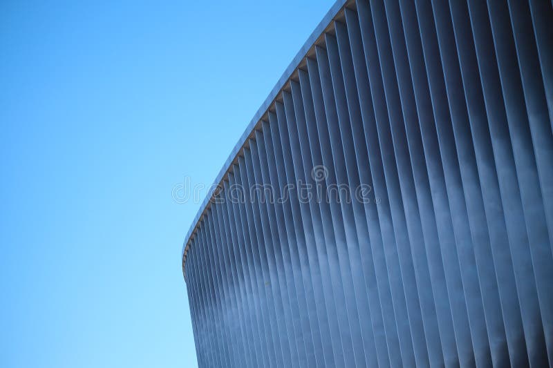 Cladding of a Modern Sports Stadium Against a Blue Sky Stock Photo ...